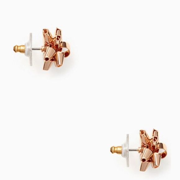 kate spade | Jewelry | Nwtkate Spaderose Gold Bourgeois Bow Studs ...